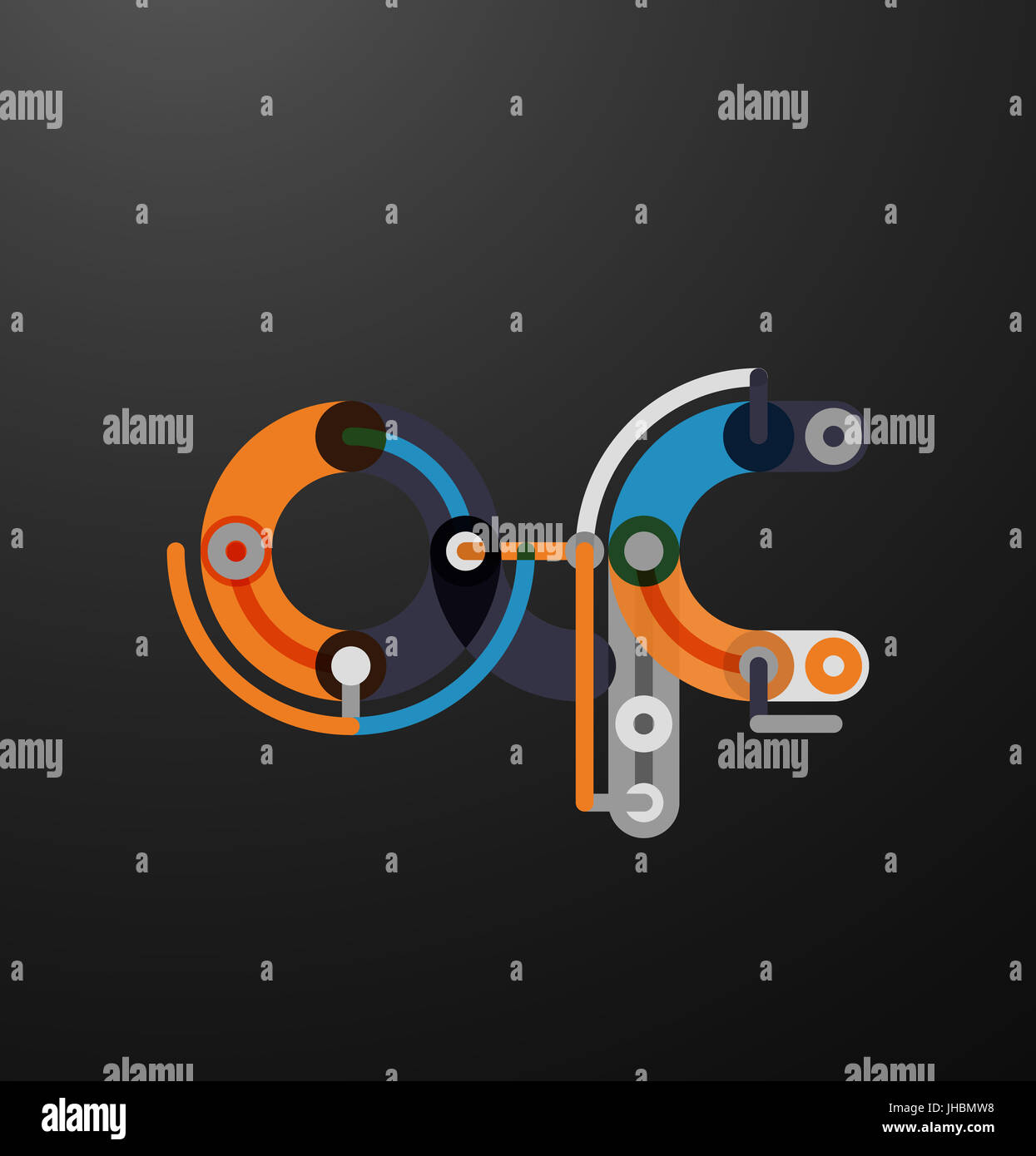 Cartoon linear letters icons. Modern funny logo concept Stock Photo - Alamy