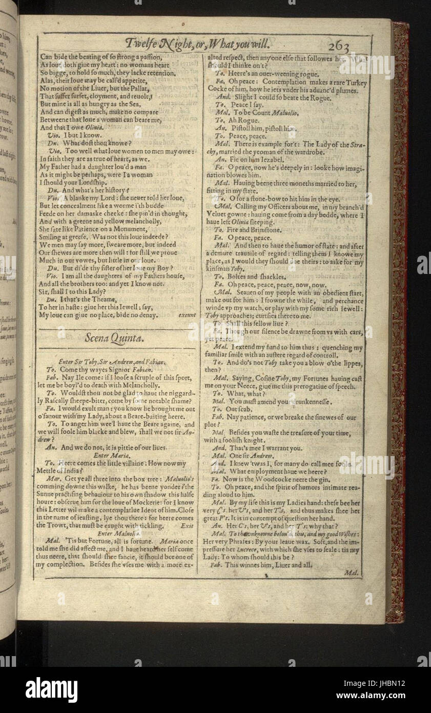 First Folio, Shakespeare - 0281 Stock Photo - Alamy