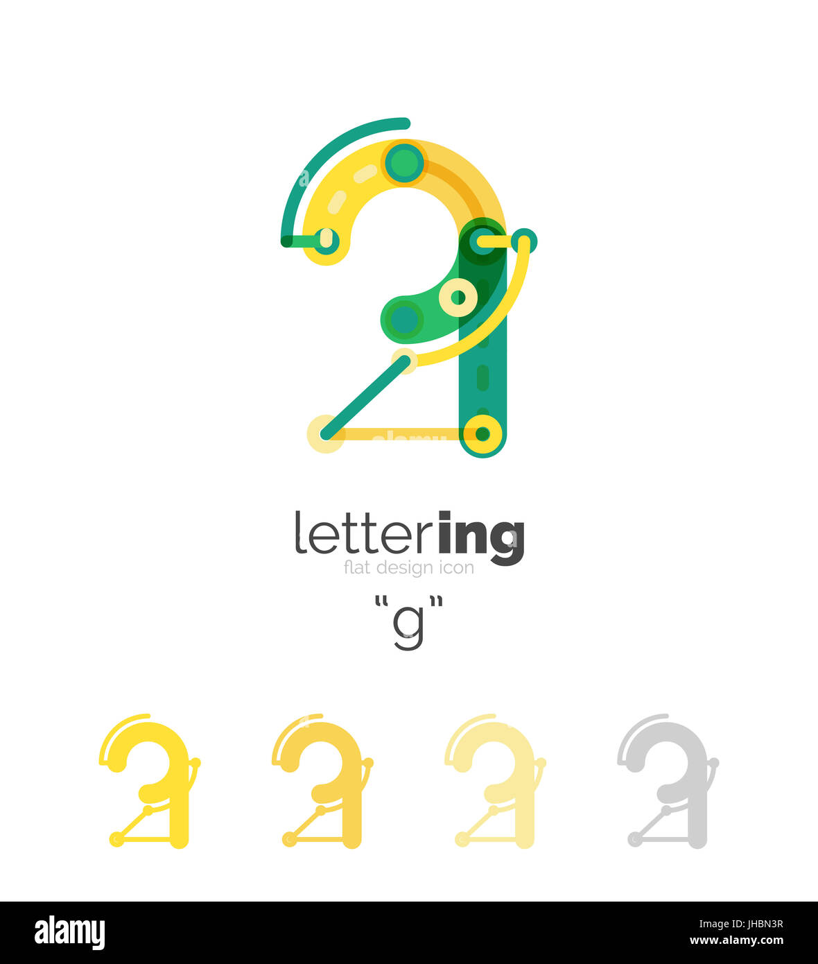 Linear initial letters, logo branding concept, cartoon funny style ...