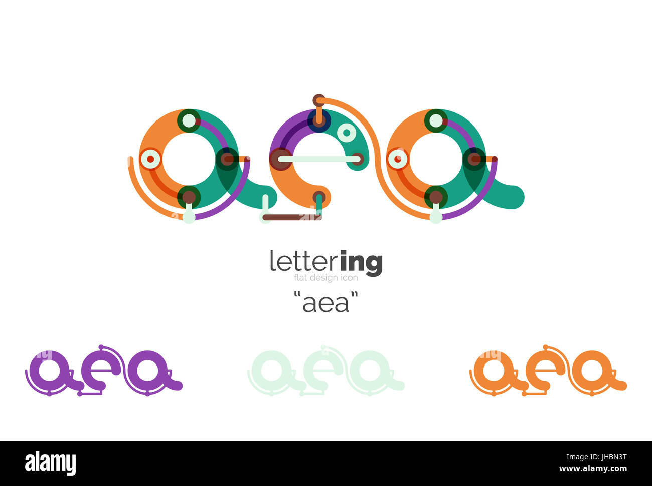 Linear initial letters, logo branding concept, cartoon funny style ...