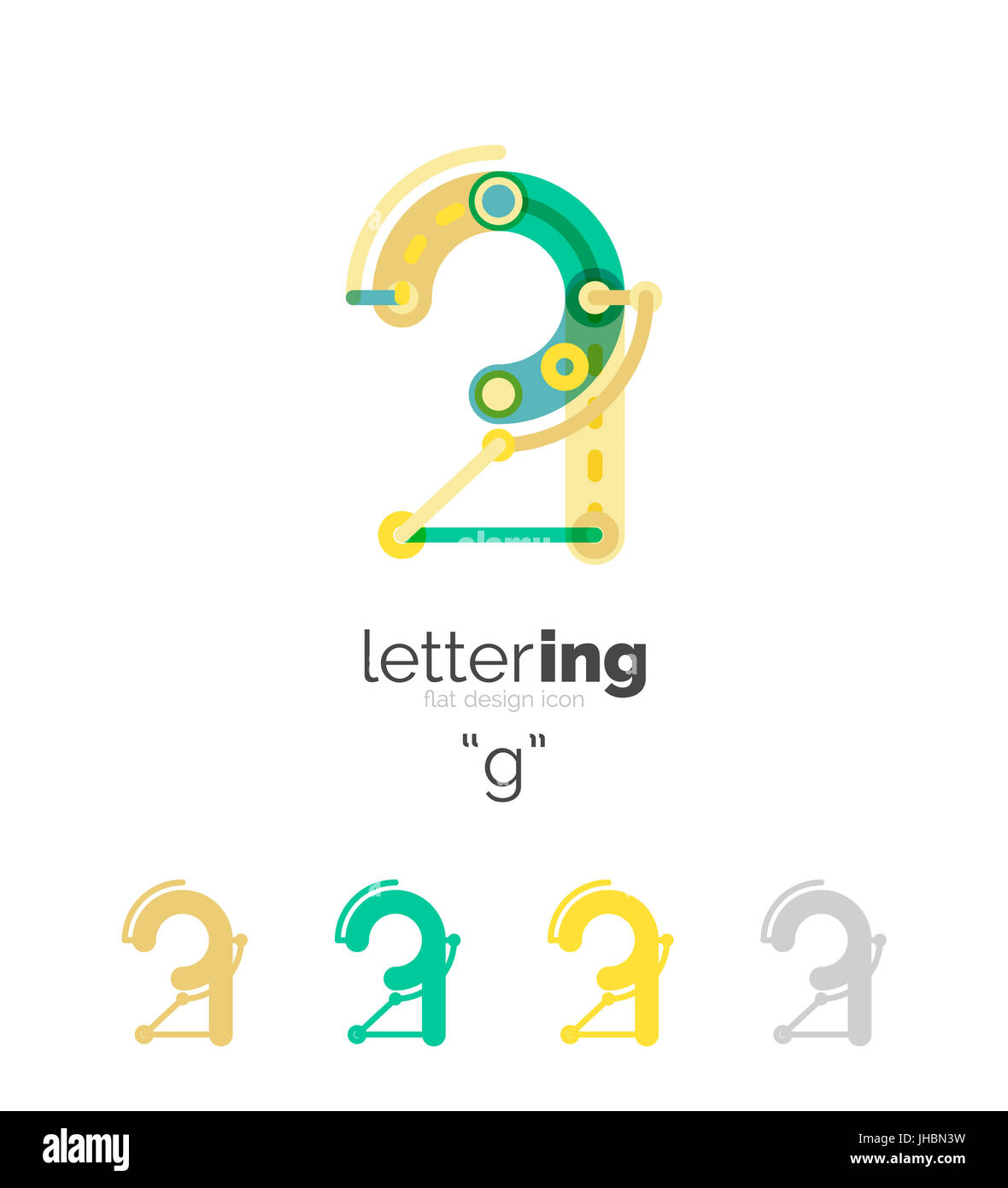 Linear initial letters, logo branding concept, cartoon funny style ...