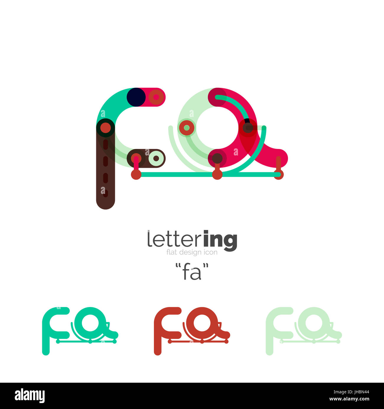 Linear initial letters, logo branding concept, cartoon funny style ...