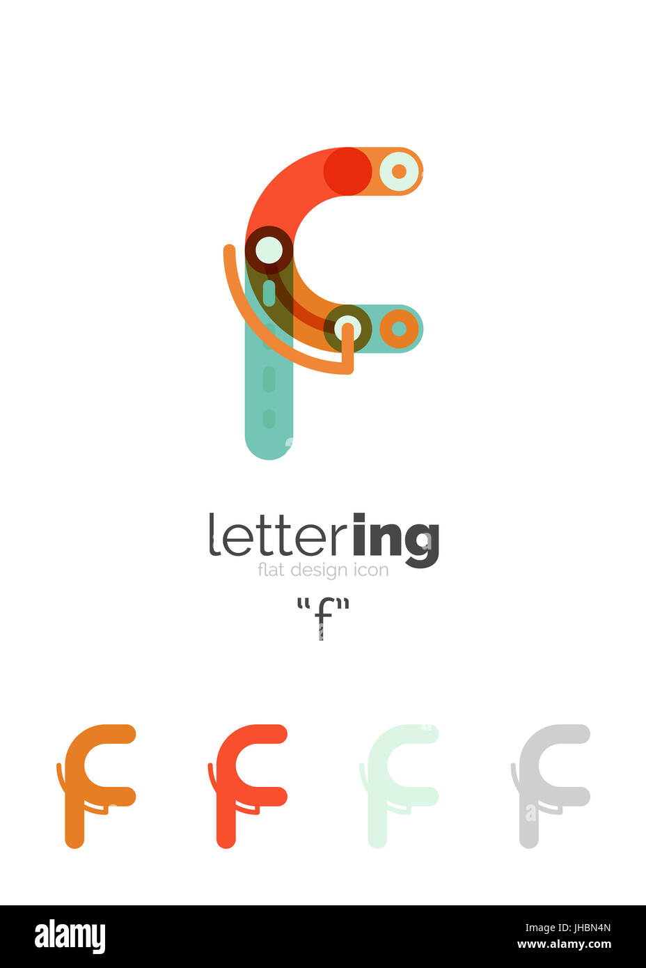 Linear initial letters, logo branding concept, cartoon funny style ...