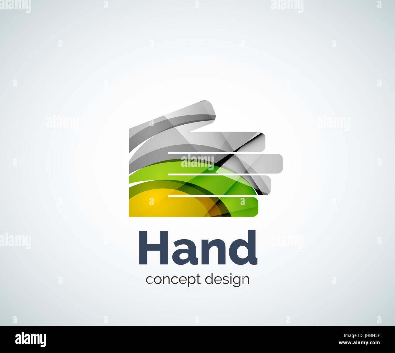 Hand logo template, abstract geometric glossy business icon Stock Photo ...