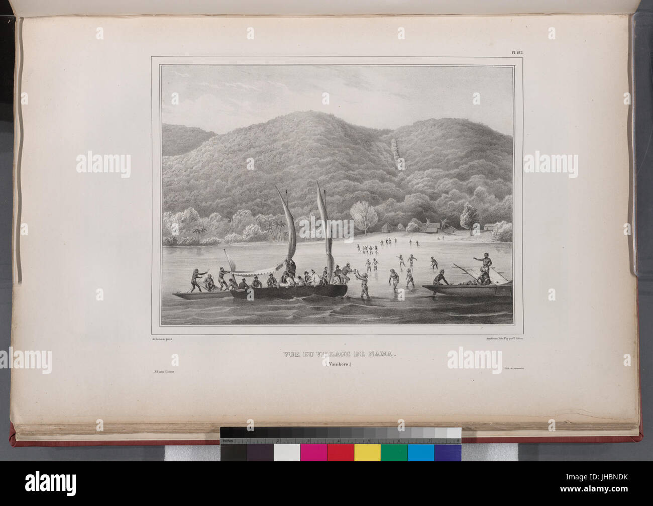 Vue du village de nama. (Vanikoro.) (NYPL b13624459-1266953 Stock Photo ...