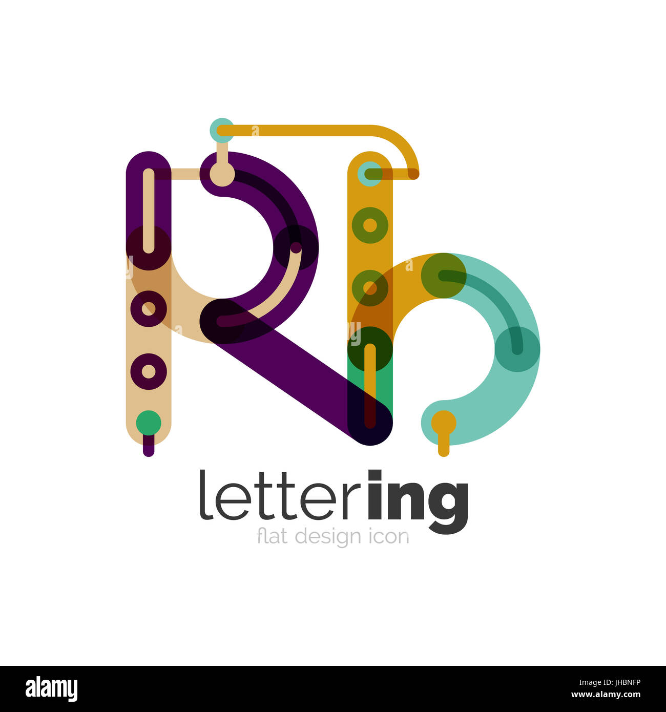 Letter logo business linear icon on white background. Alphabet initial ...