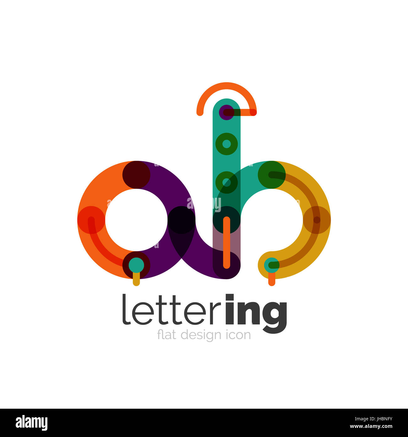 Letter logo business linear icon on white background. Alphabet initial ...