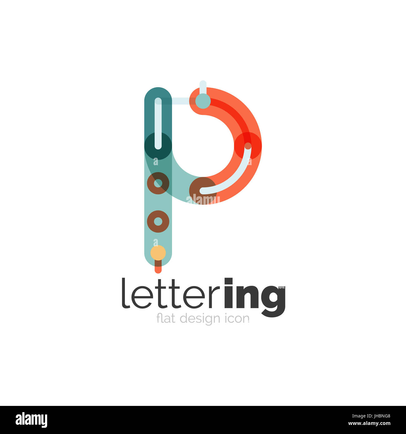 Letter logo business linear icon on white background. Alphabet initial ...