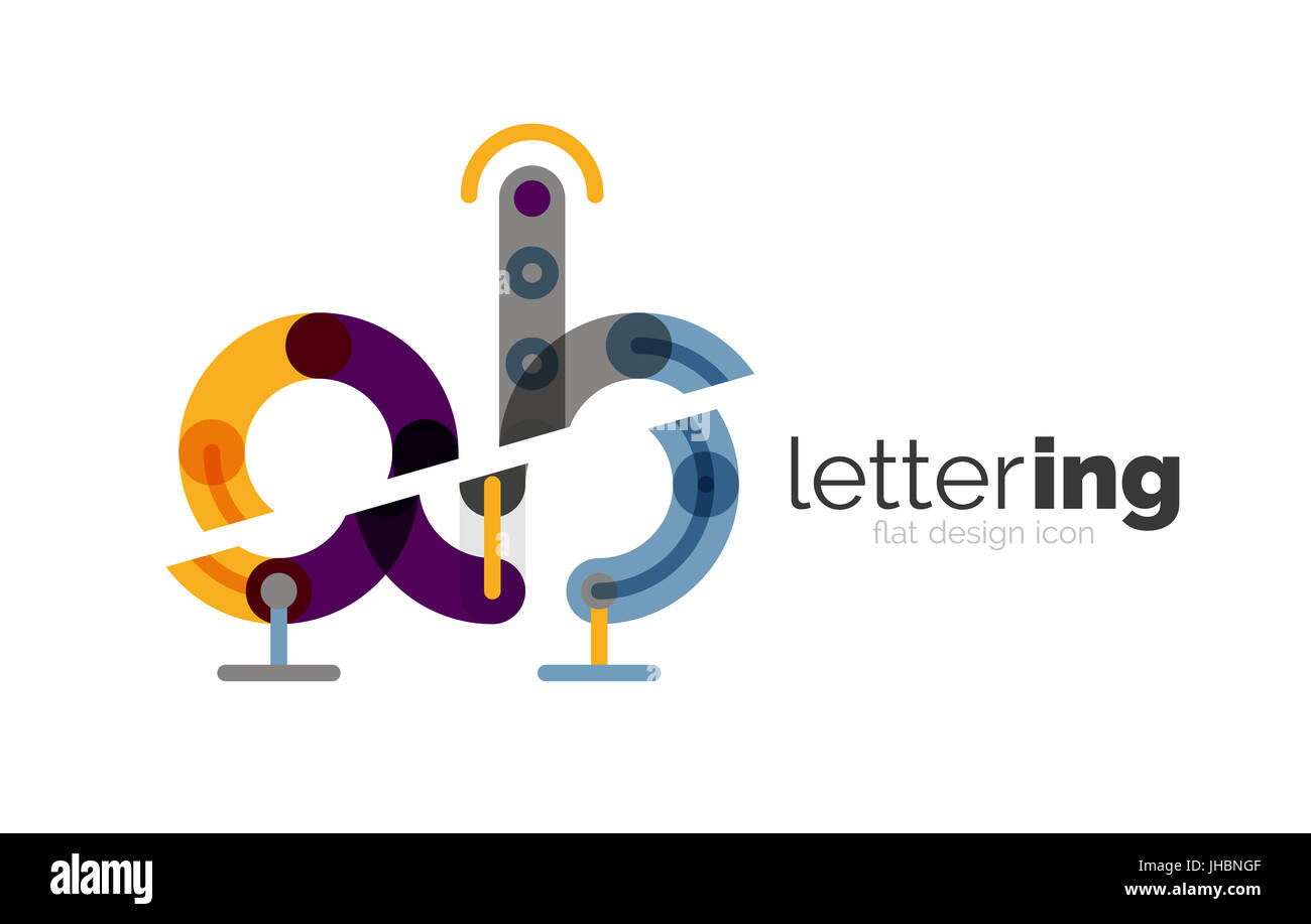 Letter logo business linear icon on white background. Alphabet initial ...