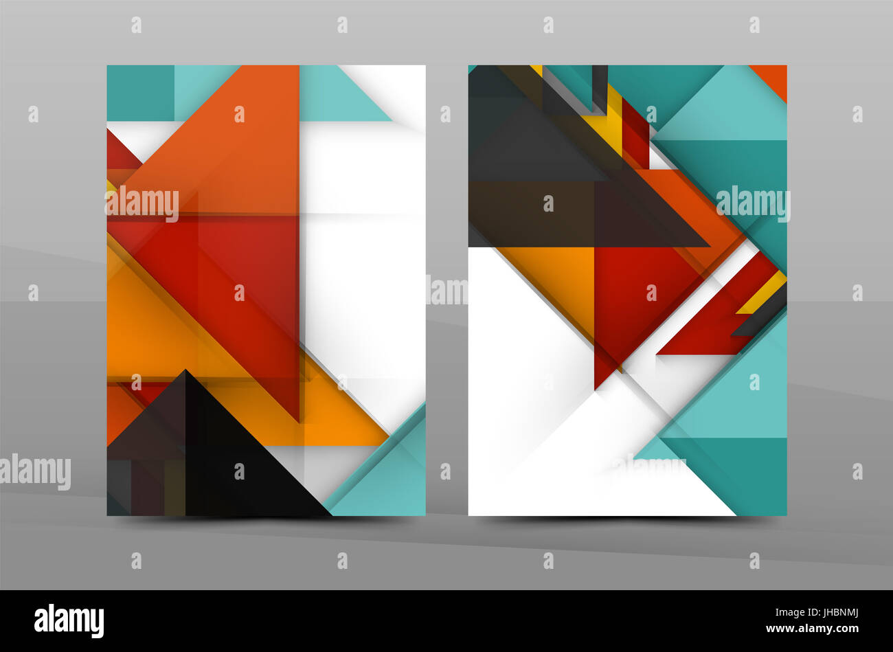 Square and triangle design. Colorful geometric A4 business print ...