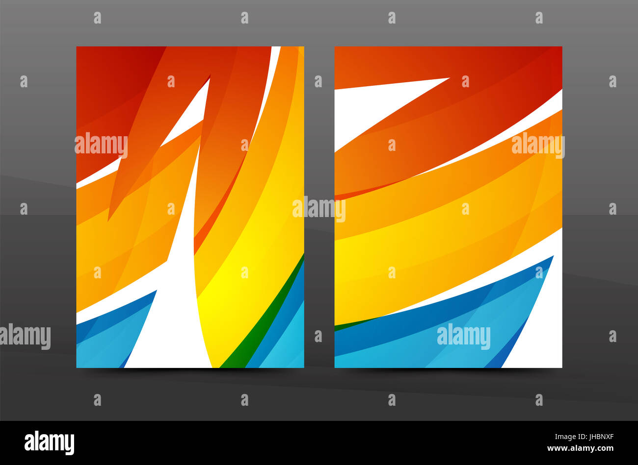 Color waves abstract background geometric A4 business print template ...