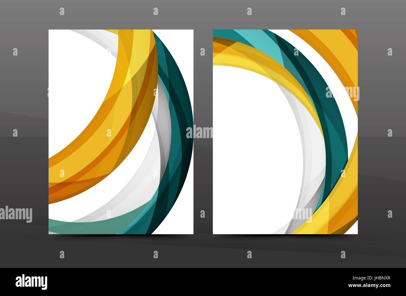 Color waves abstract background geometric A4 business print template ...