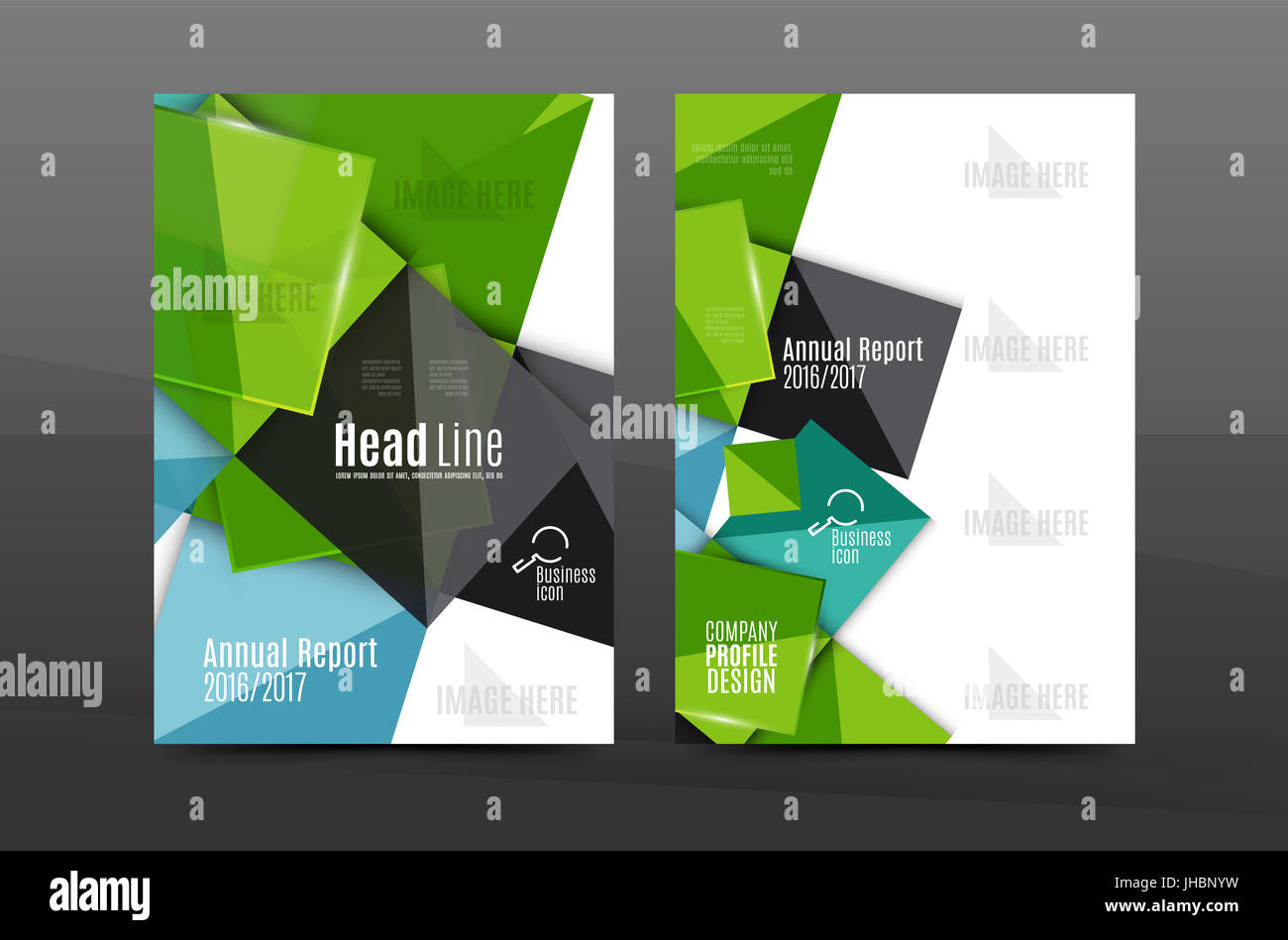Multipurpose A4 flyer or annual report layout. Various geometric shapes ...