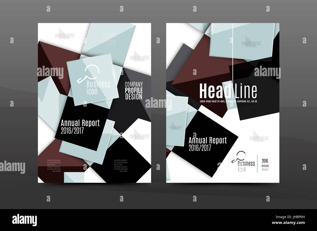 Multipurpose A4 flyer or annual report layout. Various geometric shapes ...