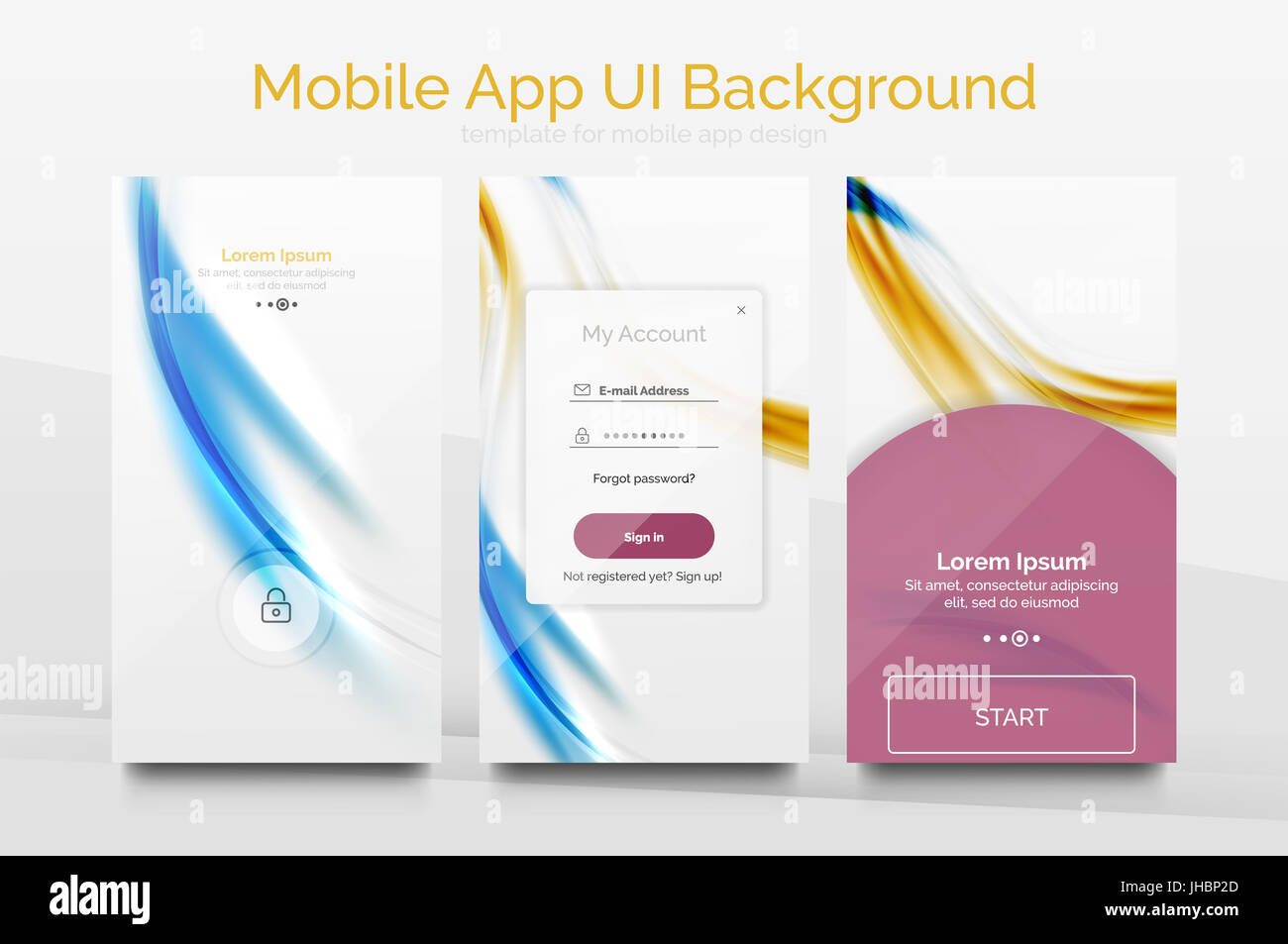 Mobile application interface background, user interface - UI. Smartphone screen mockup gui ...