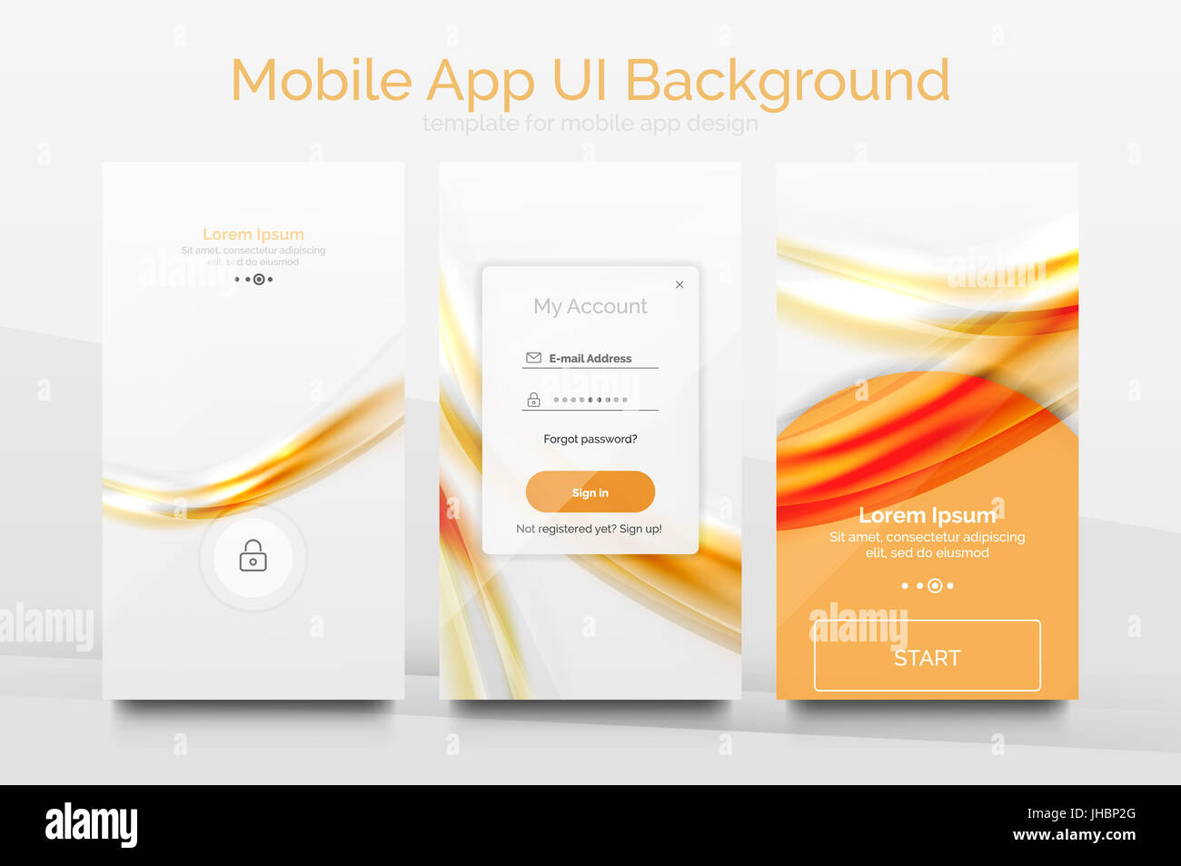 Mobile application interface background, user interface - UI. Smartphone screen mockup gui ...