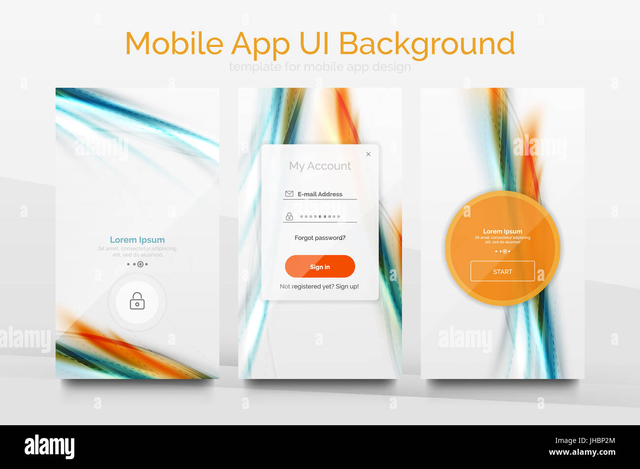 Mobile application interface background, user interface - UI. Smartphone screen mockup gui ...