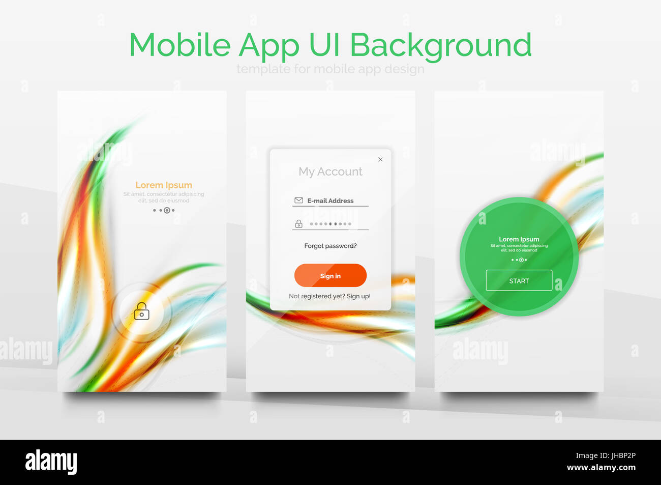 Mobile application interface background, user interface - UI. Smartphone screen mockup gui ...