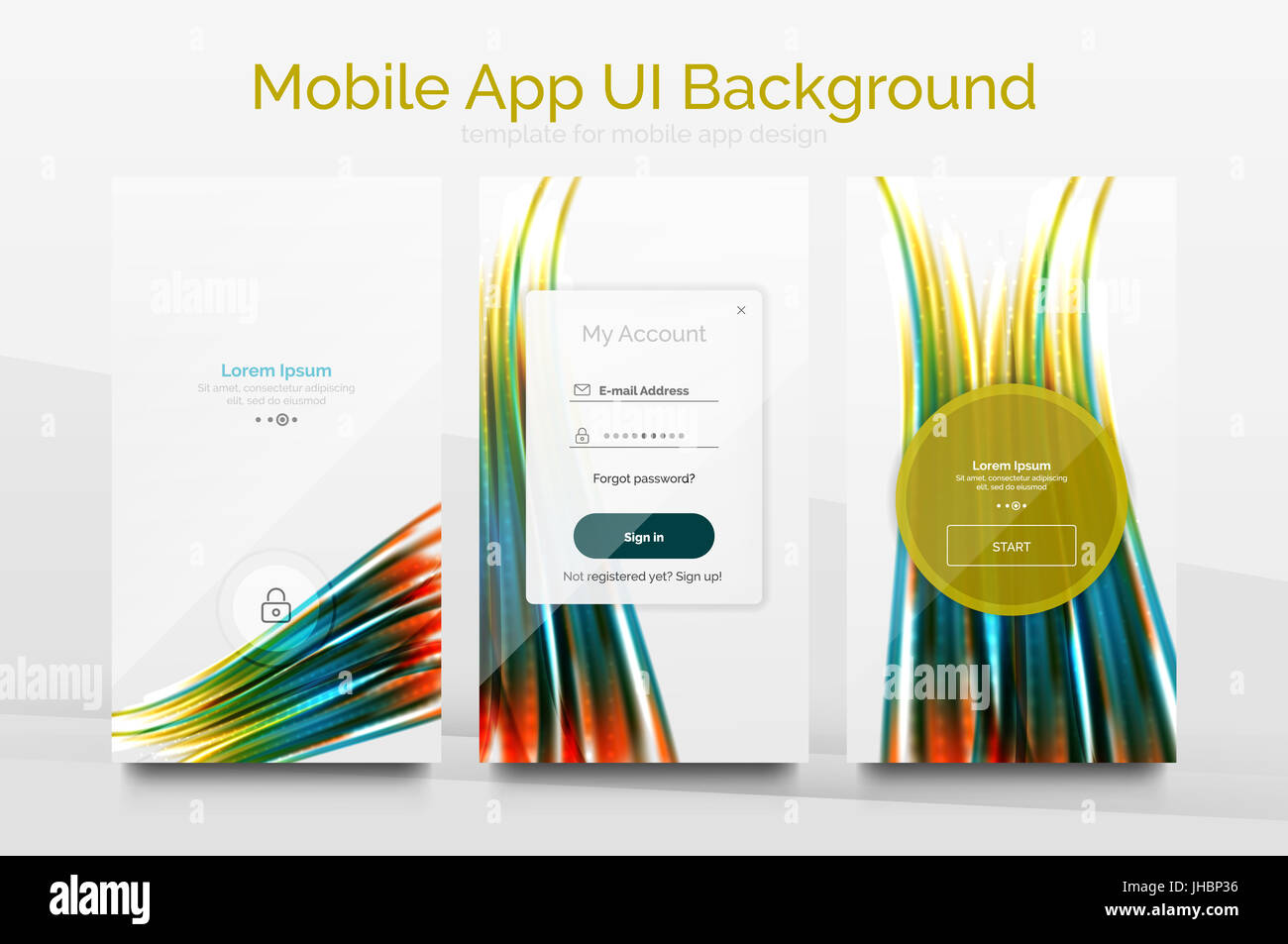 Mobile application interface background, user interface - UI. Smartphone screen mockup gui ...