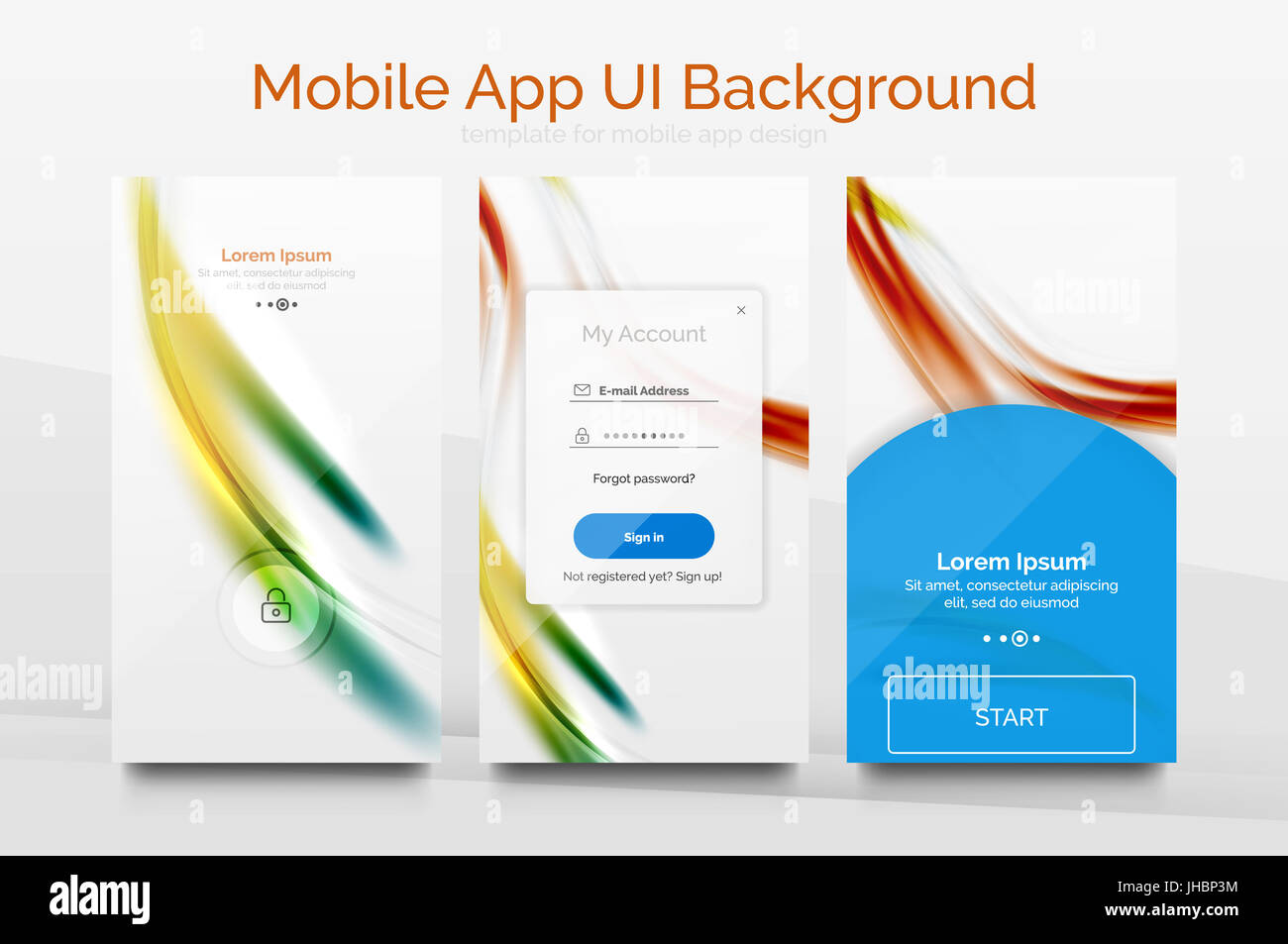 Mobile application interface background, user interface - UI. Smartphone screen mockup gui ...