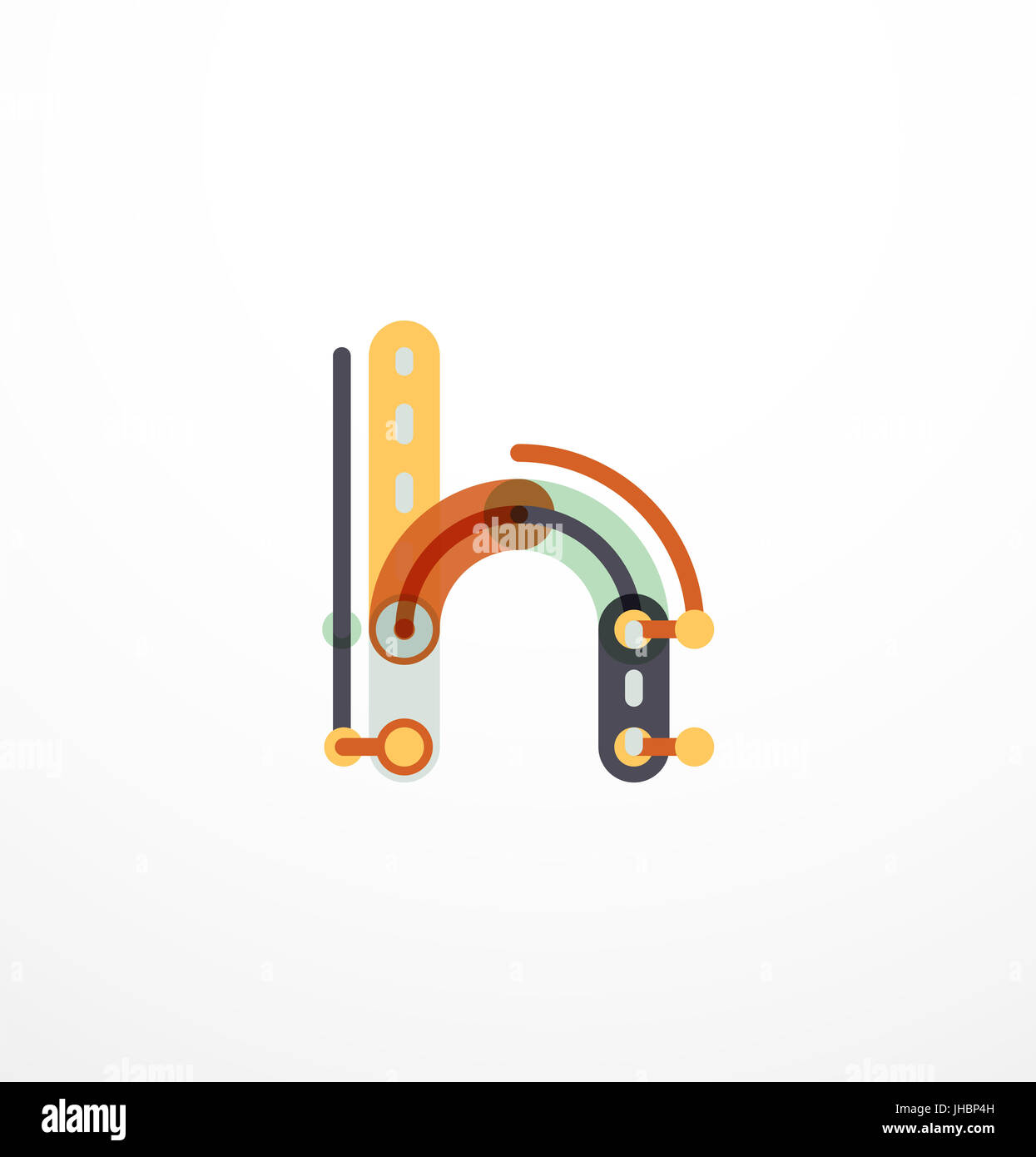 Linear initial letters, logo branding concept, cartoon funny style ...