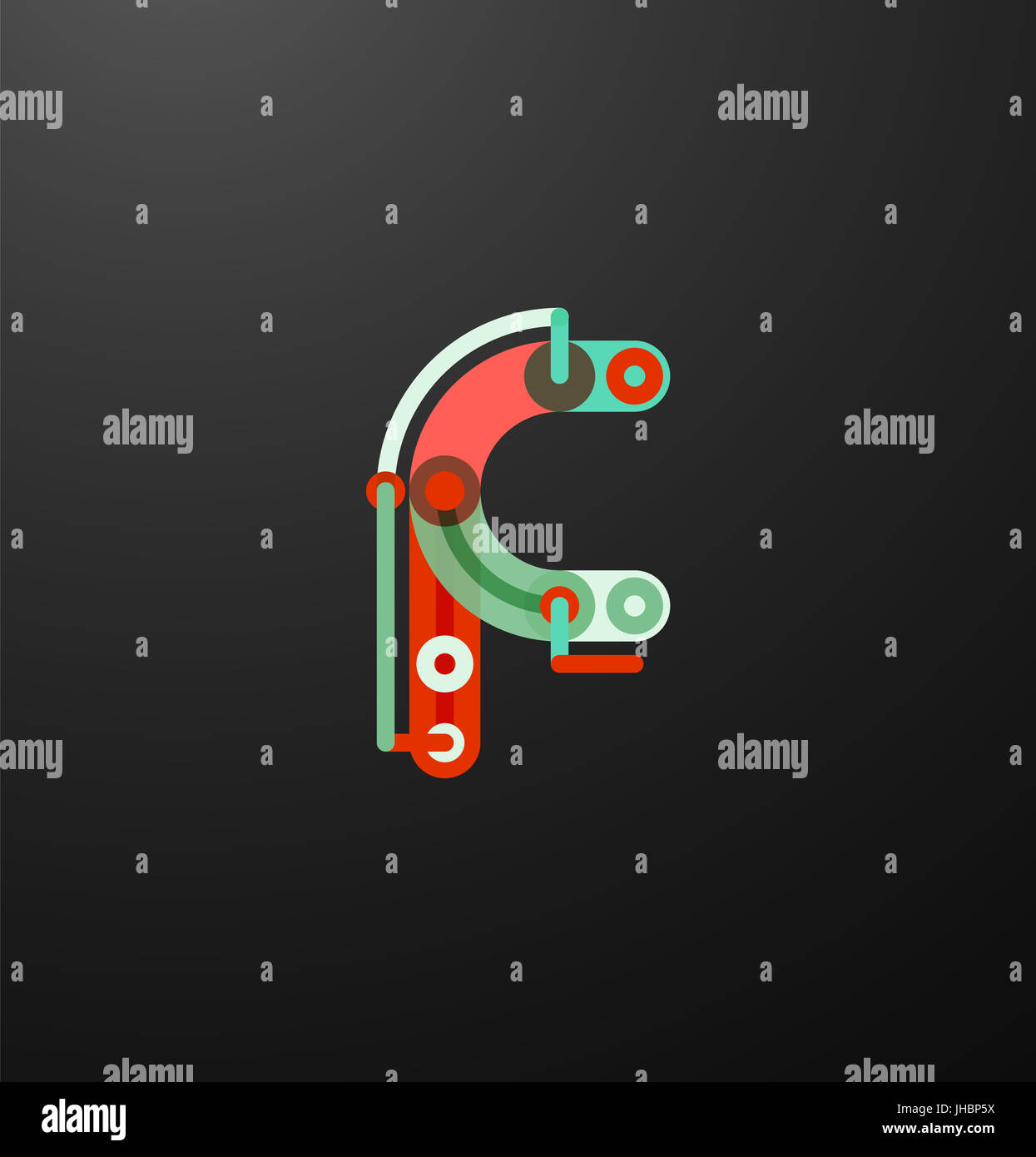 Company branding logo of initial letters on black. Flat cartoon ...