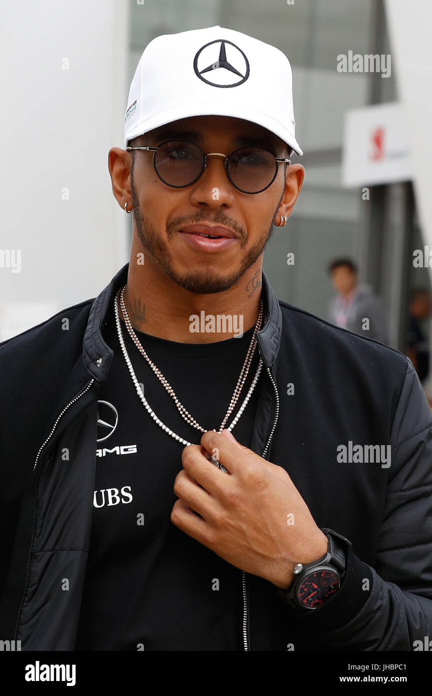 Mercedes' Lewis Hamilton during Paddock Day of the 2017 British Grand ...