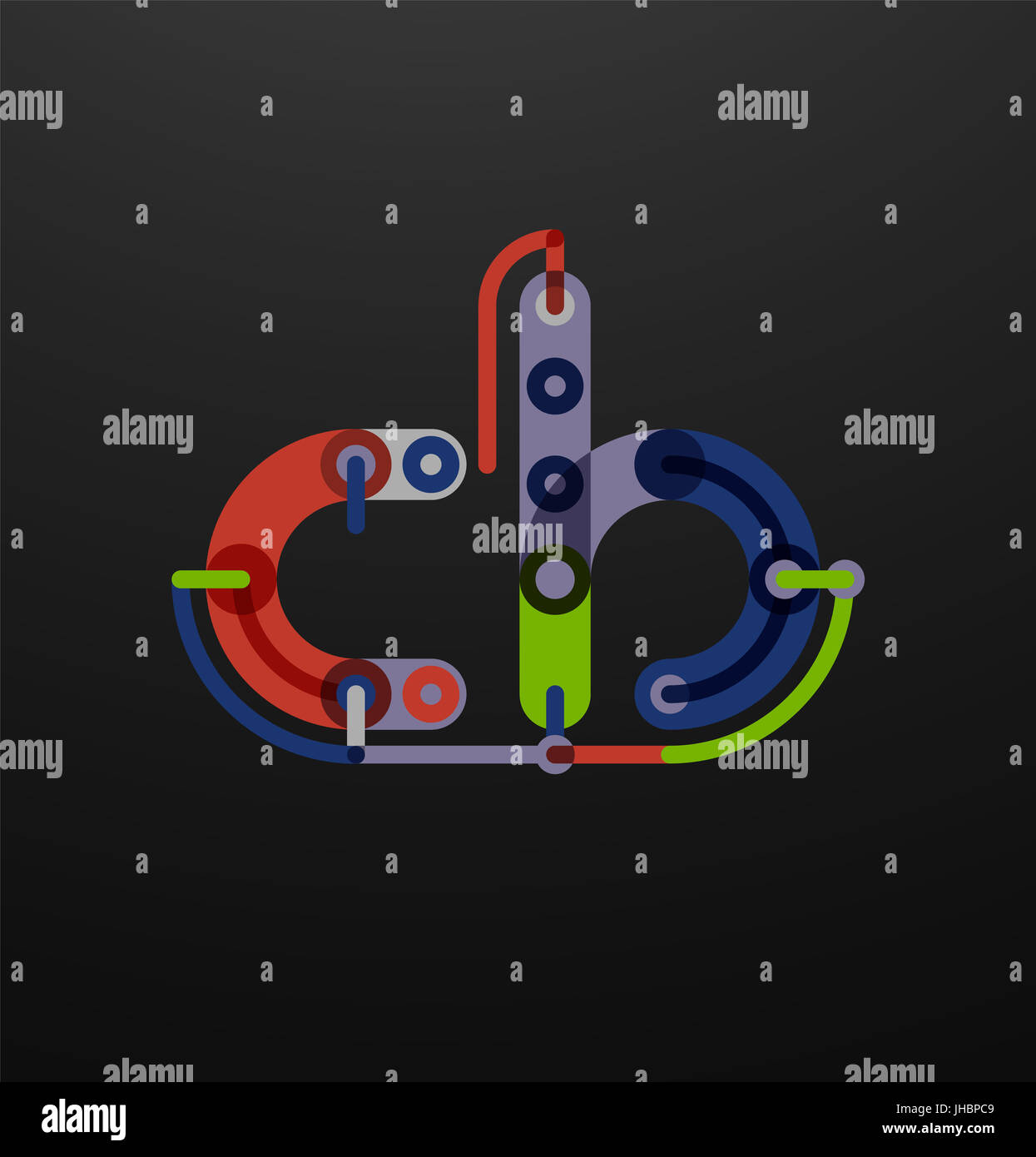 Cartoon linear letters icons. Modern funny logo concept Stock Photo - Alamy