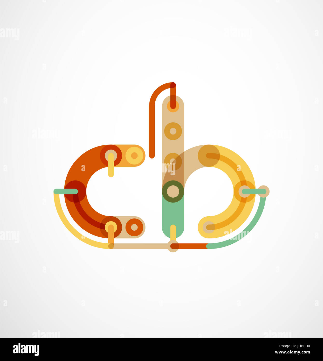 Cartoon linear letters icons. Modern funny logo concept Stock Photo - Alamy