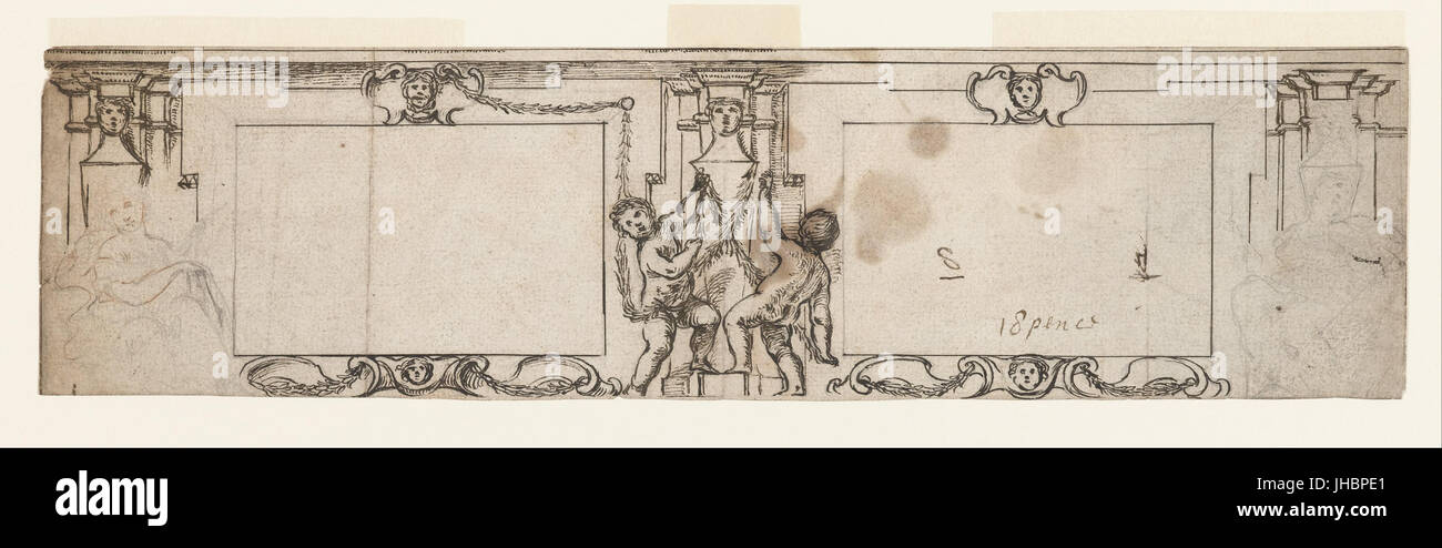 Giovanni Francesco Romanelli - Project for Carved Panelling Stock Photo ...