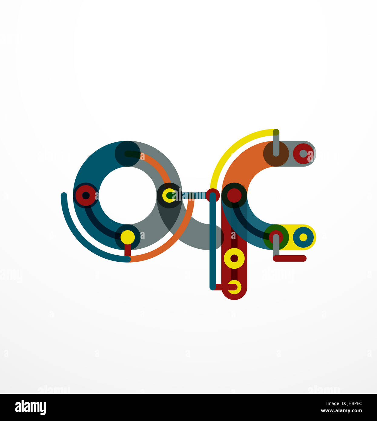 Cartoon linear letters icons. Modern funny logo concept Stock Photo - Alamy