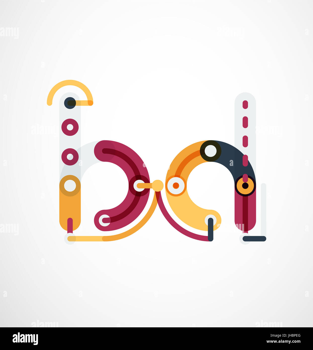 Cartoon linear letters icons. Modern funny logo concept Stock Photo - Alamy