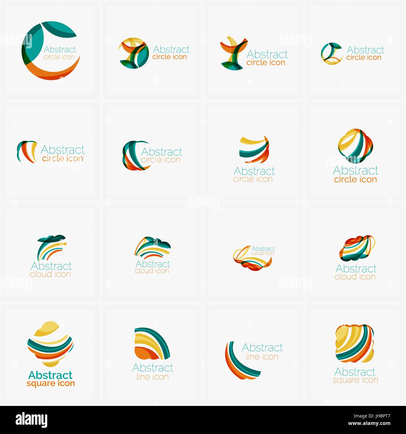 Set of light abstract geometric business company logos. Clean modern ...