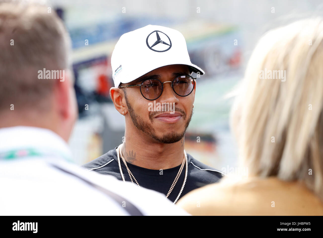 Mercedes' Lewis Hamilton during Paddock Day of the 2017 British Grand ...