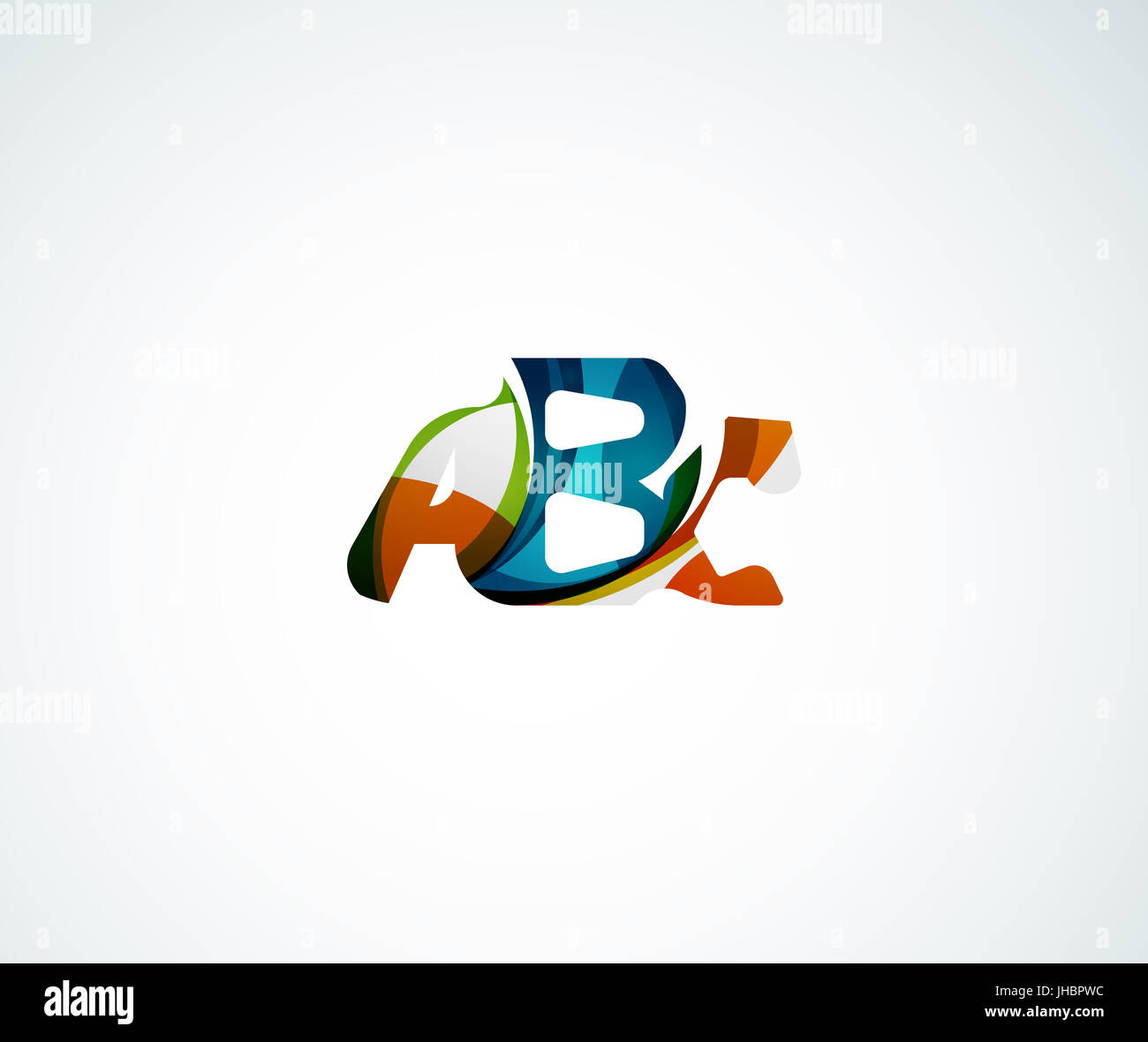 Abc company logo. Vector illustration. Made of overlapping wave ...