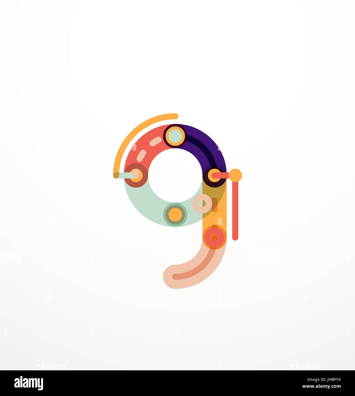 Linear initial letters, logo branding concept, cartoon funny style ...