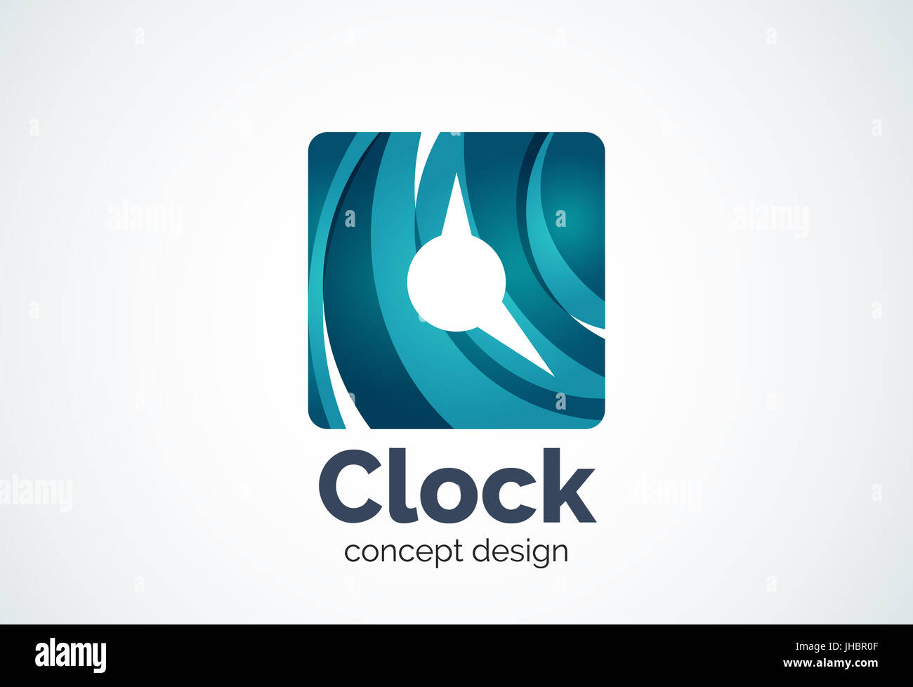 Clock logo template, time management business concept. Modern minimal ...