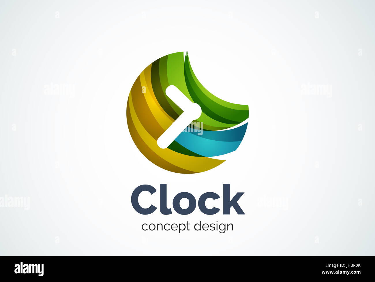 Clock logo template, time management business concept. Modern minimal ...