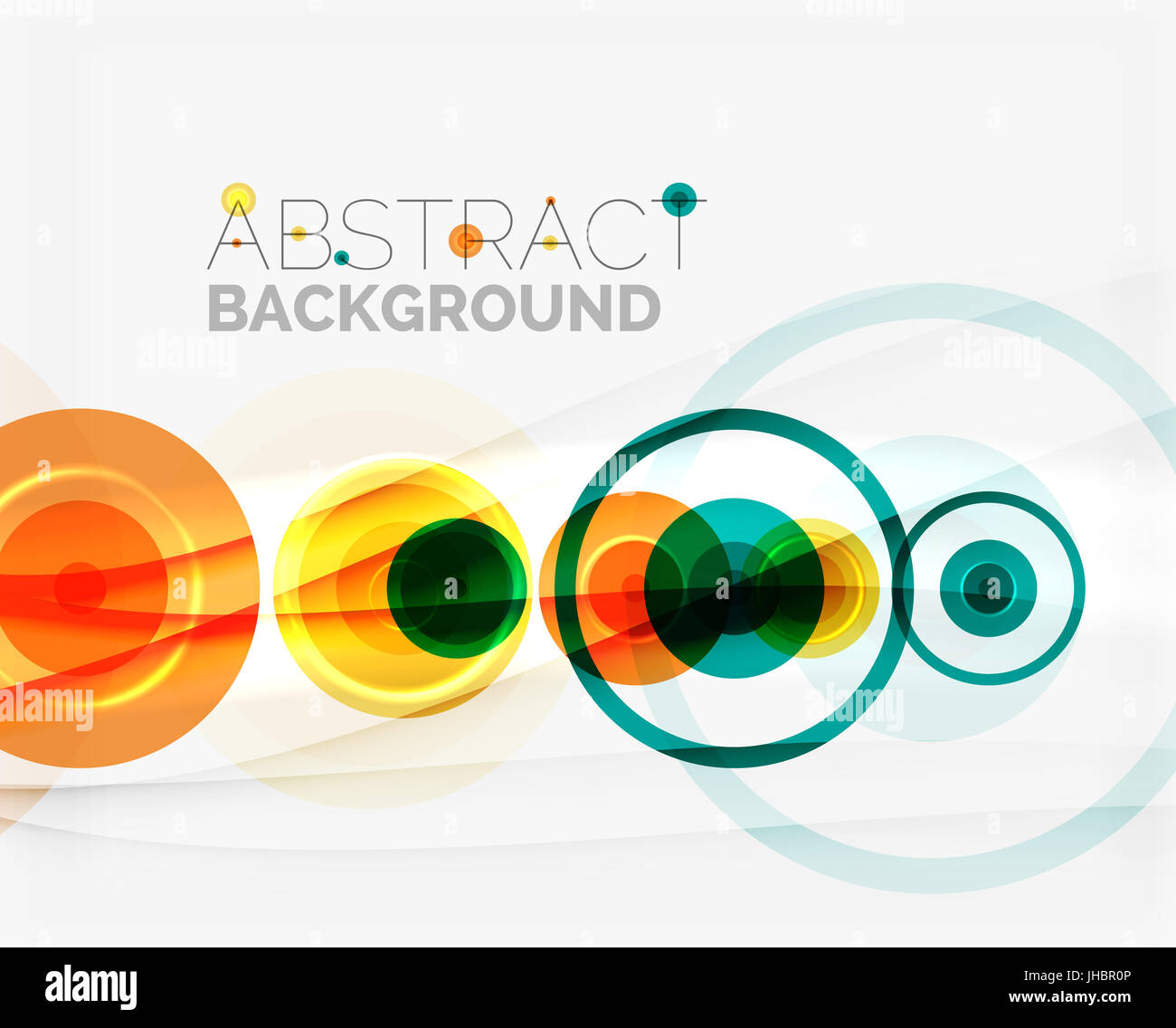 Circle geometric shape composition abstract vector background with crumpled paper effect Stock ...