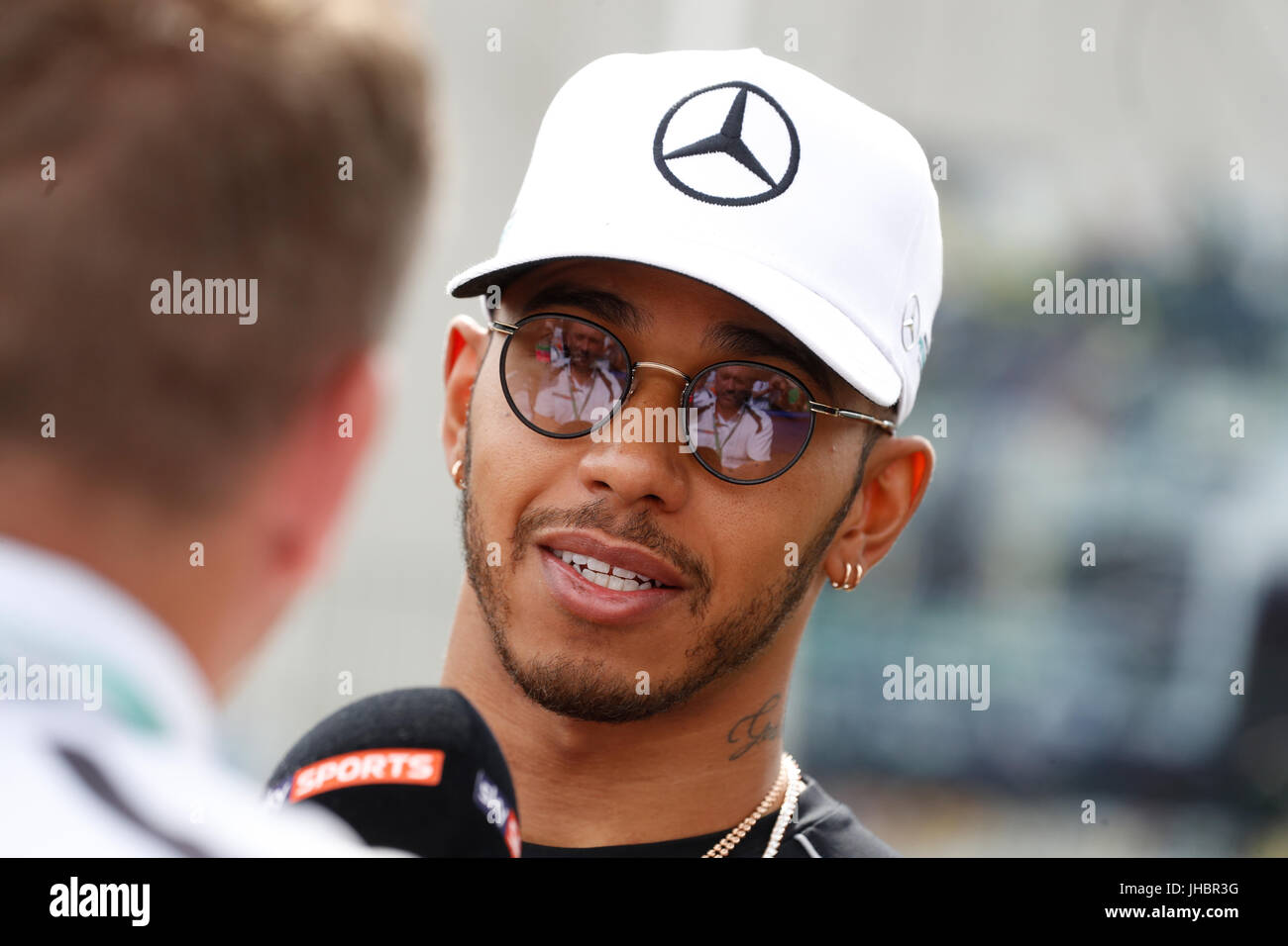 Mercedes' Lewis Hamilton during Paddock Day of the 2017 British Grand ...