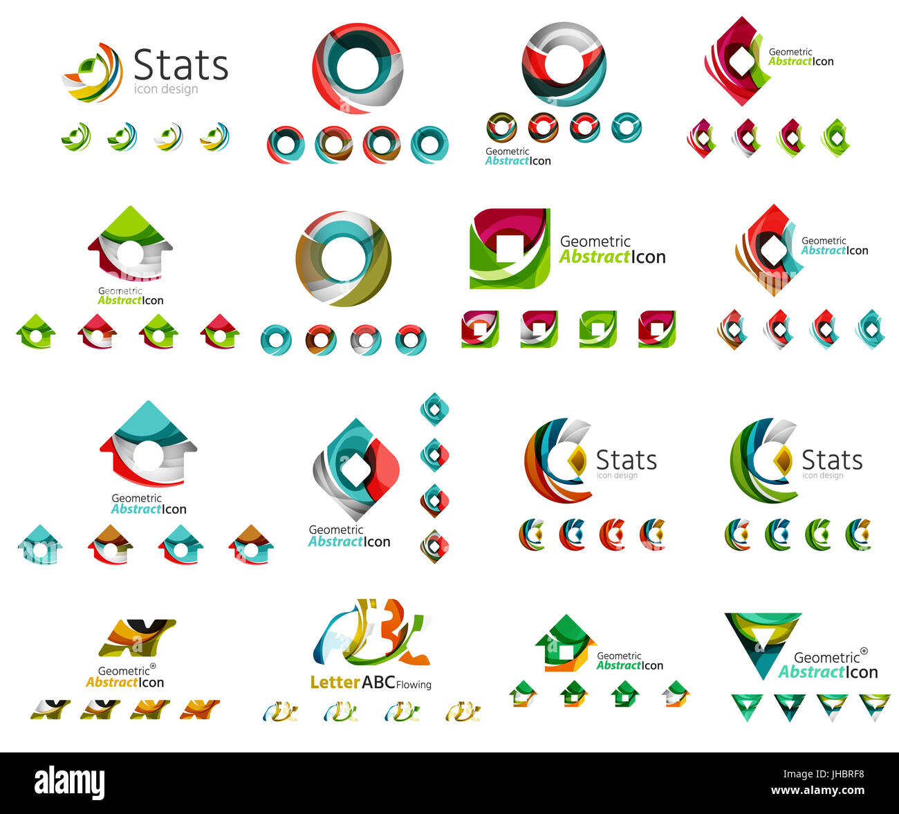 Universal set of abstract logos. Business, app, web design symbol ...
