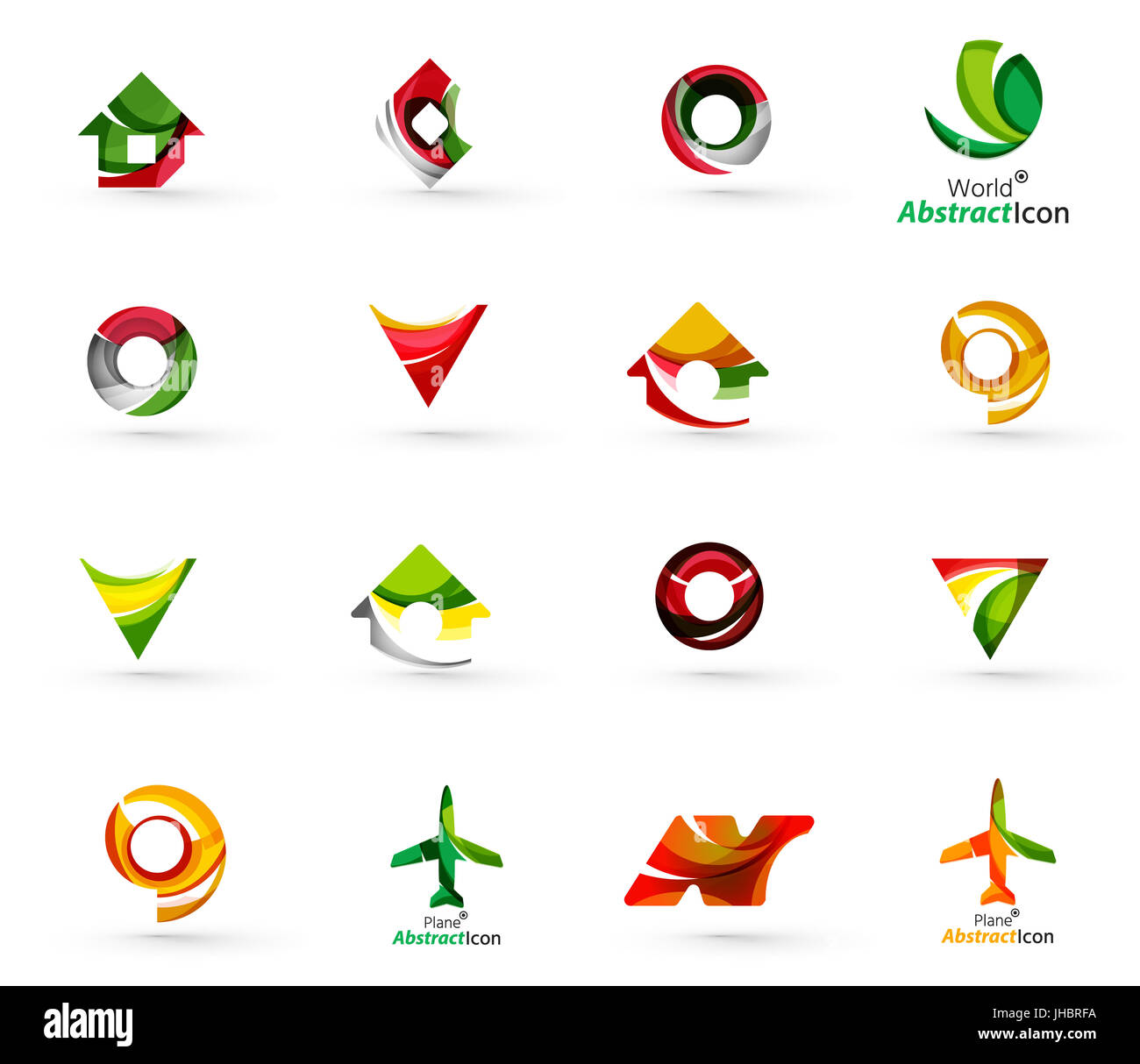 Set of various geometric icons - rectangles triangles squares or ...