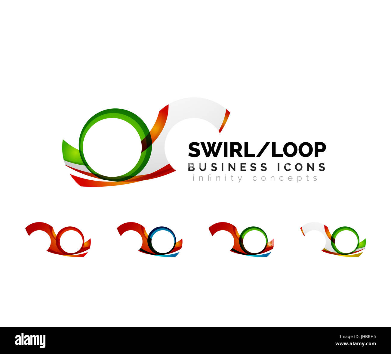 Set of infinity concepts, loop logo designs. Modern color flowing wave ...
