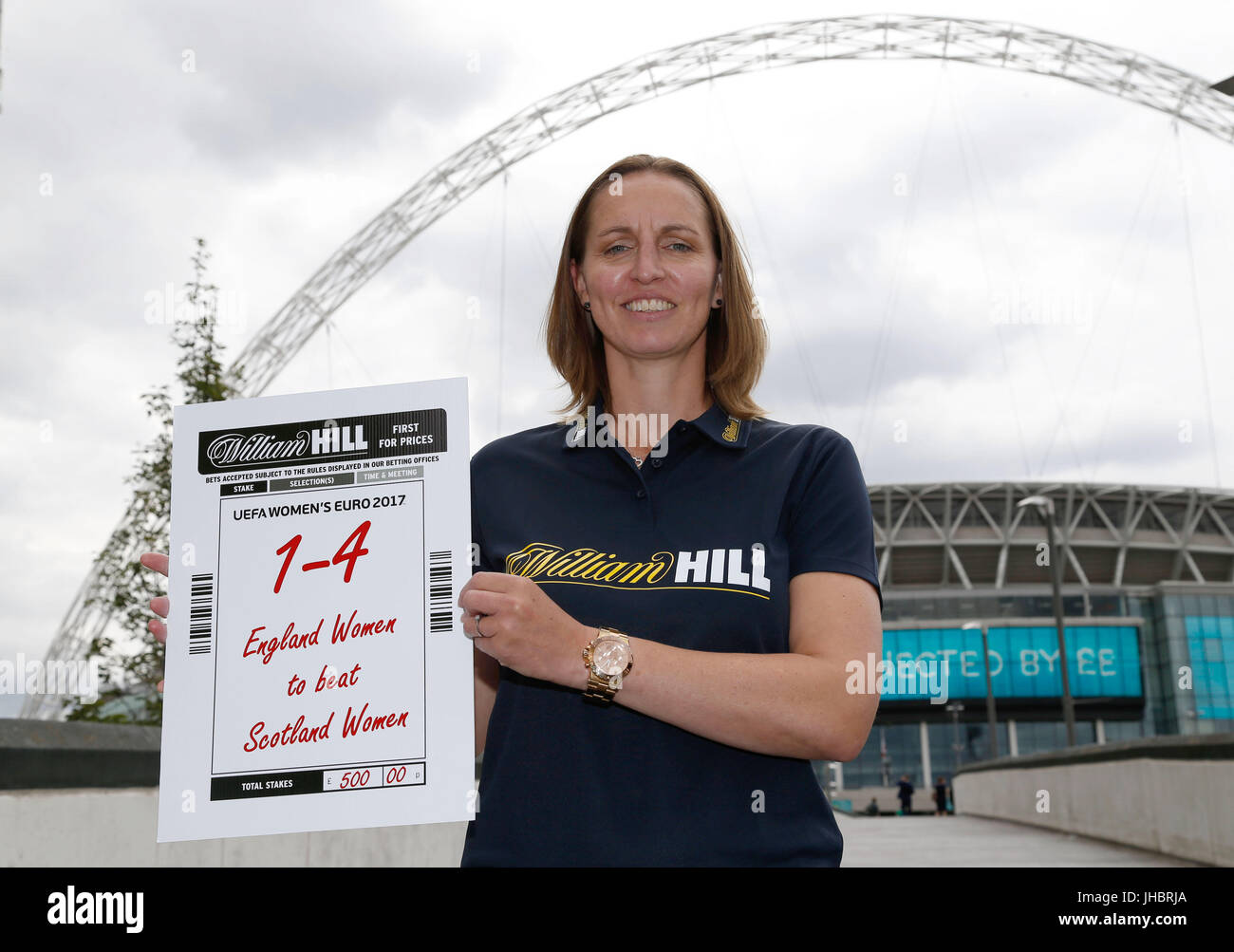 Former England footballer Faye White poses for a picture during a ...