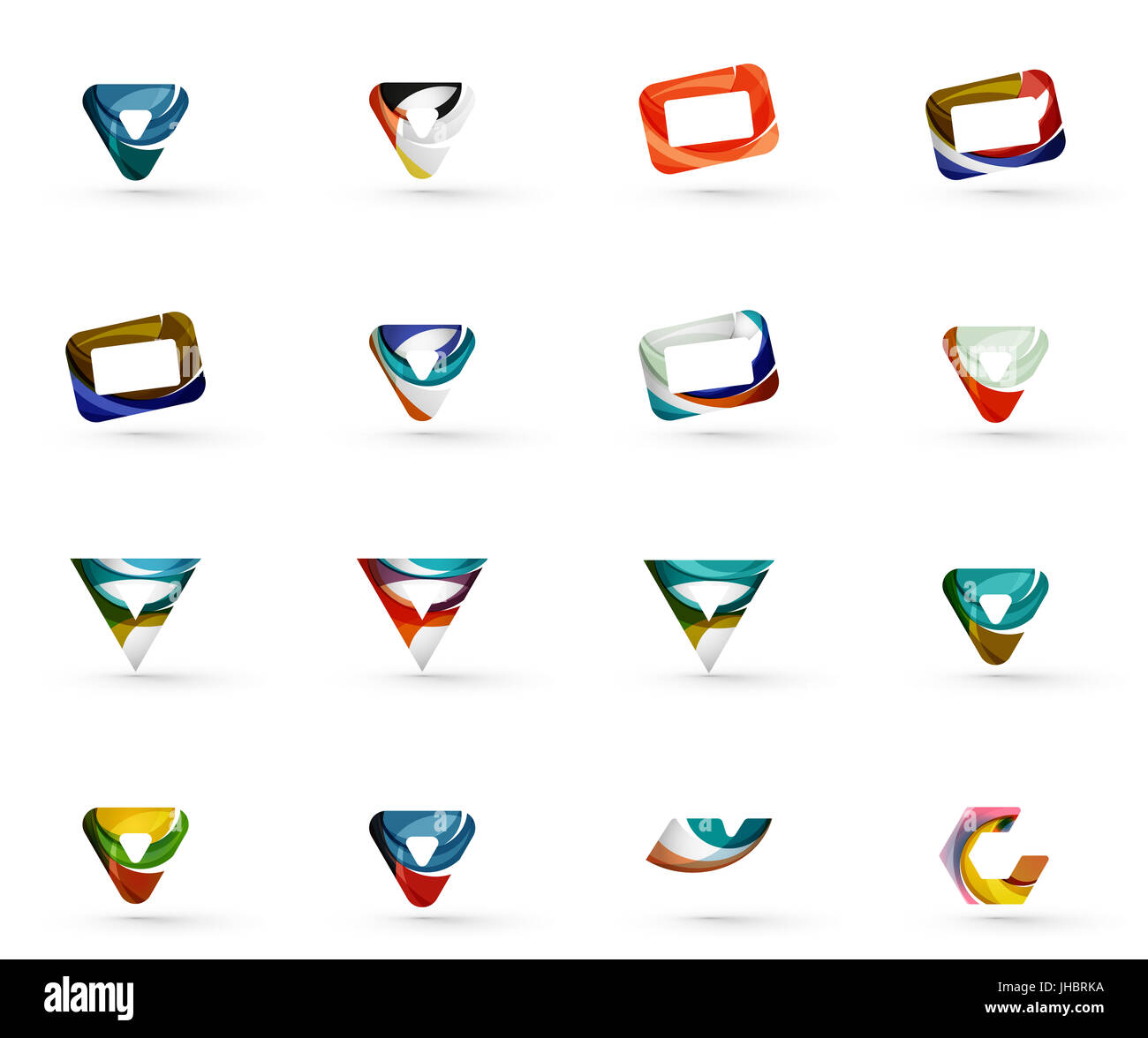 Set of various geometric icons - rectangles triangles squares or ...