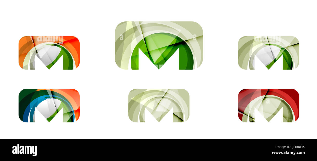 Set of abstract email icon, business logotype concepts, clean modern ...