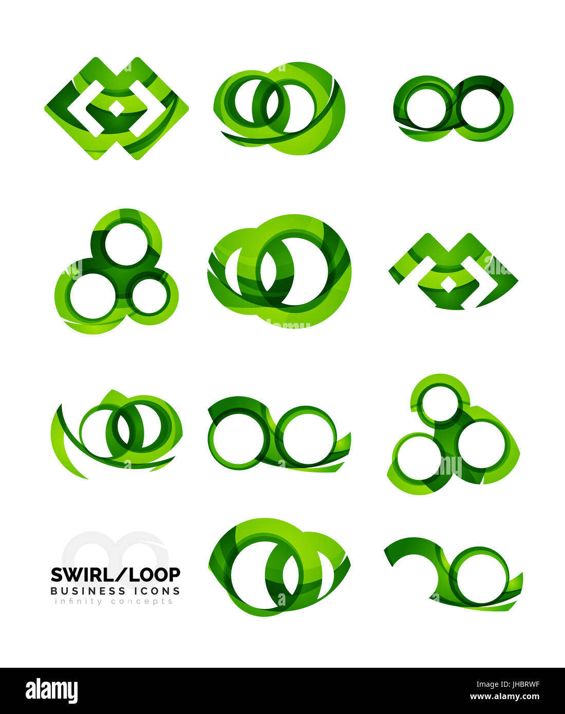 Set of infinity concepts, loop logo designs. Modern color flowing wave ...