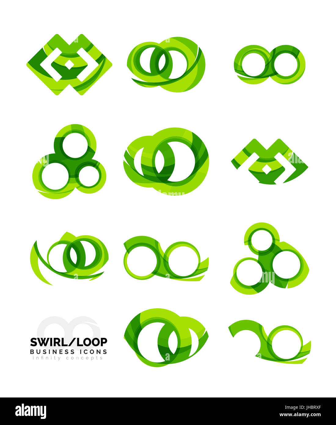 Set of infinity concepts, loop logo designs. Modern color flowing wave ...