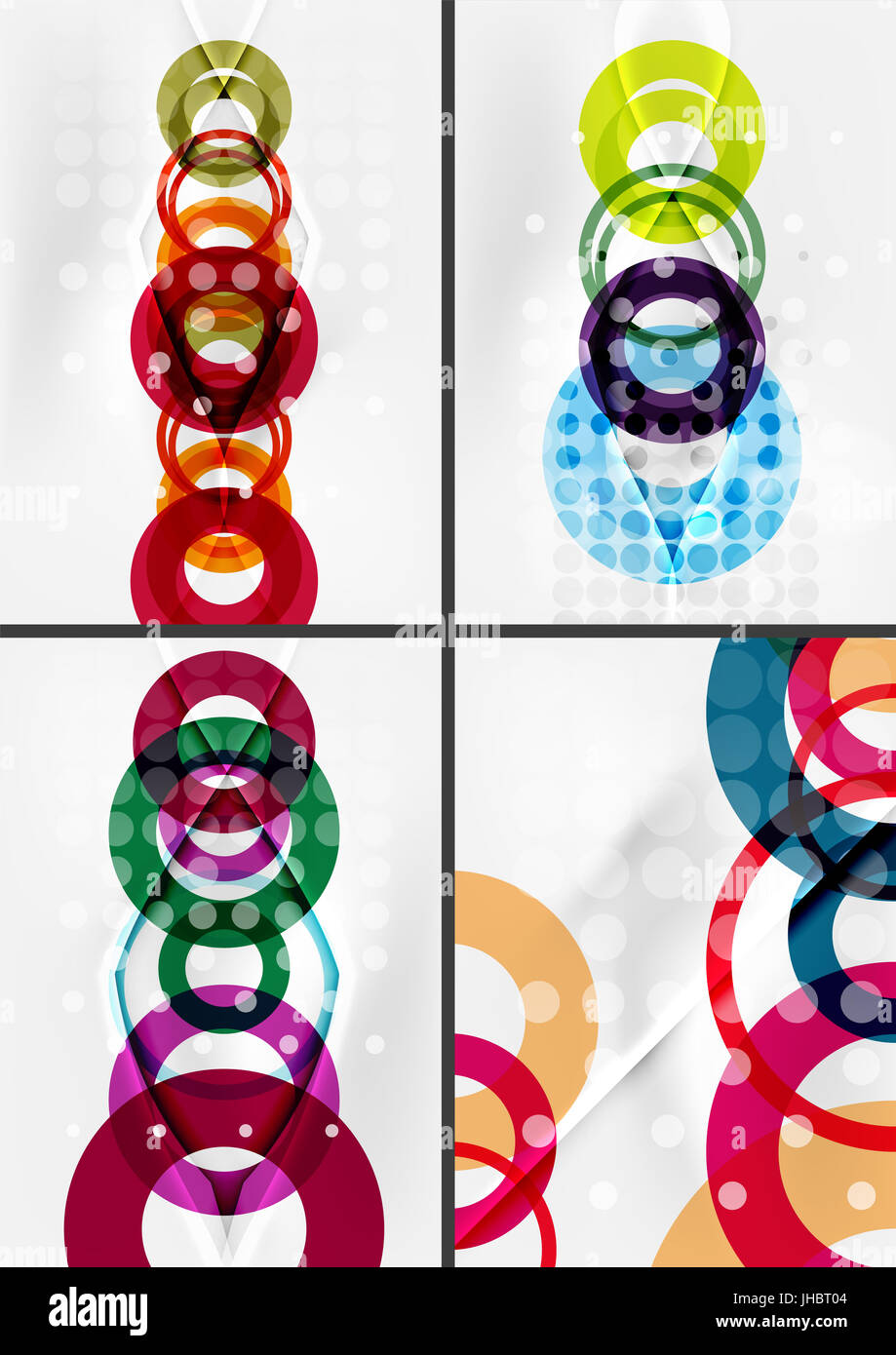 Set of circle shape design abstract backgrounds with light effects and ...