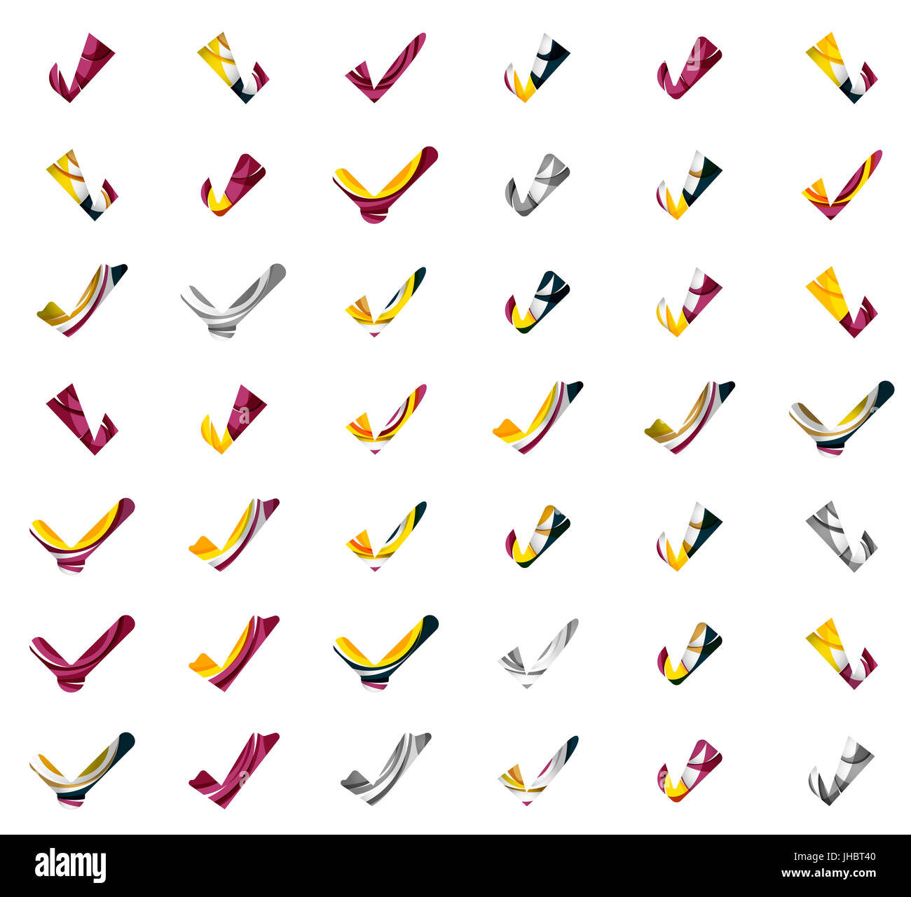Set of abstract OK and tick icons, business logotype concepts, clean ...